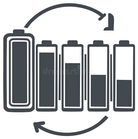 Battery Charge Cycle Vector Graphic Decreasing Energy Level With Arrow