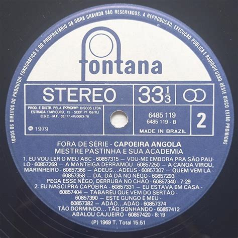 Mestre Pastinha E Sua Academia ‎ Capoeira Angola 1969 1979 Zabumbê