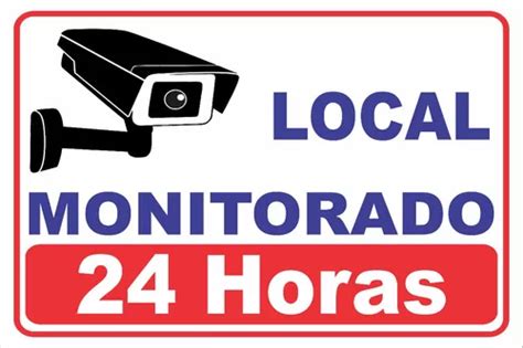 Placa Local Monitorado Câmeras Vigilância 24hs 20x30cm MercadoLivre