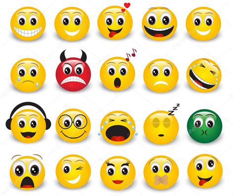 Set Of Round Yellow Emoticons Stock Vector Image By OlgaSuslO 27806077
