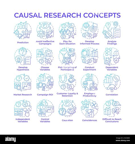 Causal research blue gradient concept icons Stock Vector Image & Art - Alamy