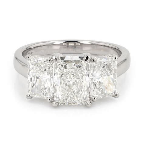 336tw Radiant Diamond 3 Stone Engagement Ring 192600 La Mine Dor