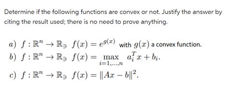 solved determine if the following functions are convex or