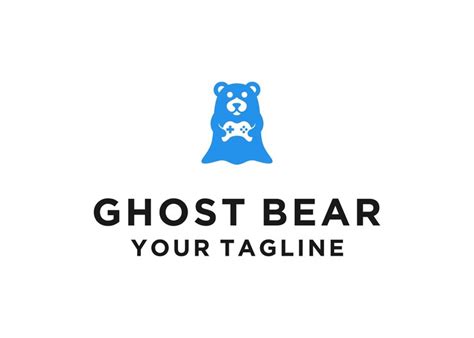 Premium Vector Ghost Bear Logo Design With Play Game Vector