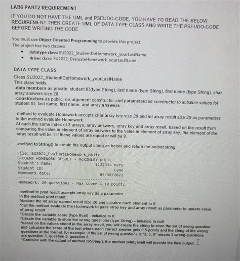 Solved Lab6 Part2 Requirement If You Do Not Have The Uml And