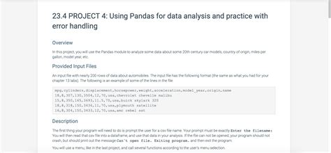 Description The First Thing Your Program Will Need