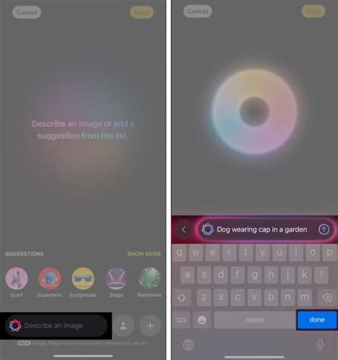 how to use image playground app in ios 18 2
