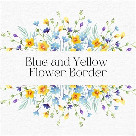 Blue And Yellow Borders Png Etsy