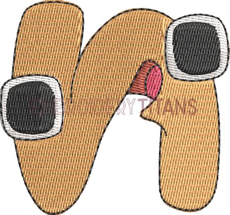 N Lowercase The Alphabet Lore Free Machine Embroidery Design Download In Pes Jef Vp3 Formats