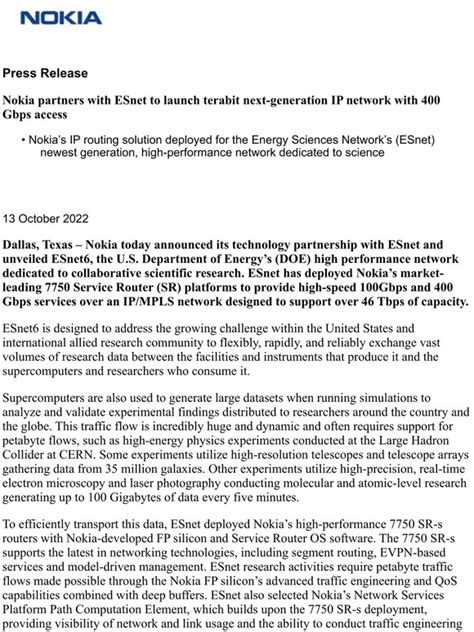 withings nokia partners with esnet to launch terabit next generation