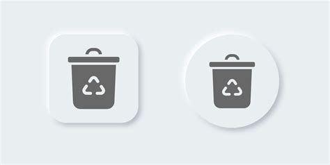 Recycling Solid Icon In Neomorphic Design Style Ecology Signs Vector Illustration 23310092
