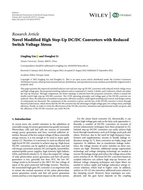 Pdf Novel Modified High Step Up Dcdc Converters With Reduced Switch Voltage Stress