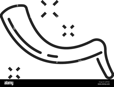 Shofar Isolated Line Art Horn Vector Rosh Hashanah Jewish Yom Kippur