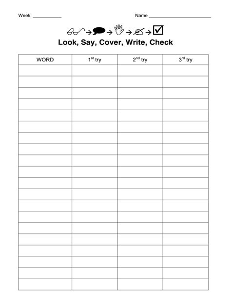 Look Say Cover Write Check Form Fill Online Printable Fillable