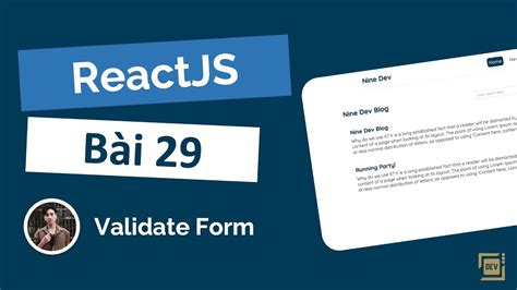 Tự Học Reactjs 29 Validate Form Youtube