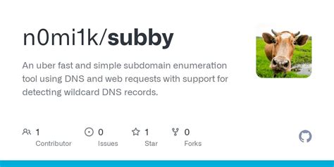 Github N0mi1ksubby An Uber Fast And Simple Subdomain Enumeration Tool Using Dns And Web