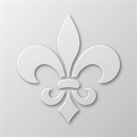 Vector Realistic Paper 3d Fleur De Lis Closeup On White Background