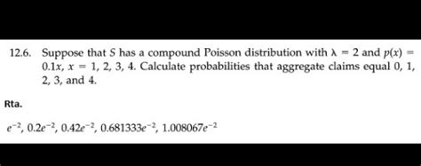 Solved 12 6 Suppose That Has A Compound Poisson