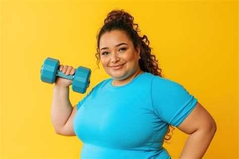 Premium Photo Young Happy Chubby Overweight Plus Size Big Fat Fit