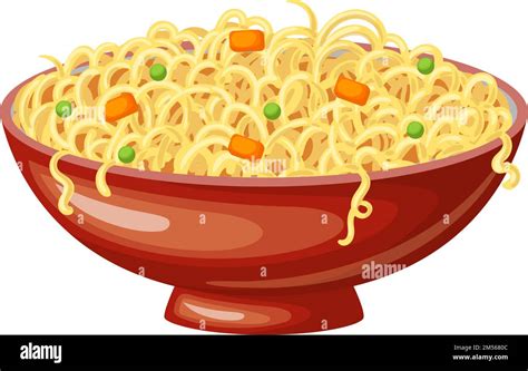 Noodles Bowl Cartoon Vector Illustration Stock Vector Image And Art Alamy