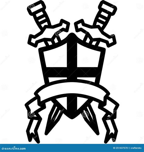 Sword And Shield Eps Vector File Stock Vector Illustration Of