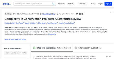 Complexity In Construction Projects A Literature Review