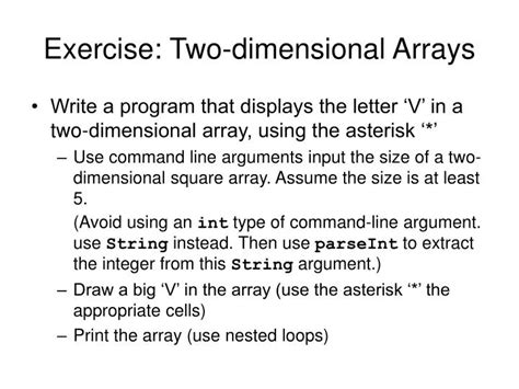 ppt exercise two dimensional arrays powerpoint presentation free