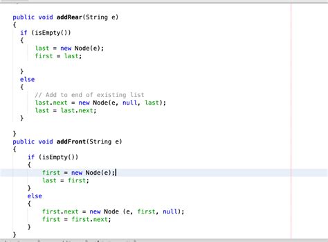 Solved Public Void Addrearstring E If Isempty Last