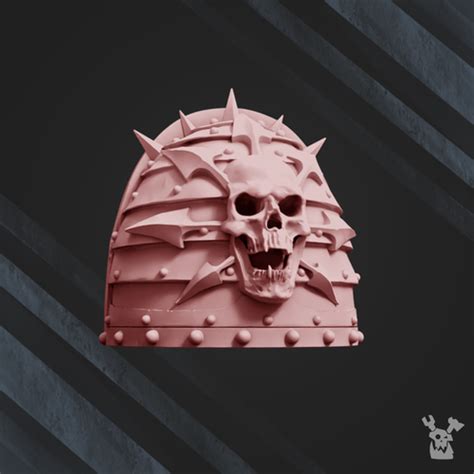Free STL CW Skull With Spikes Shoulder Pads DakkaDakka Store
