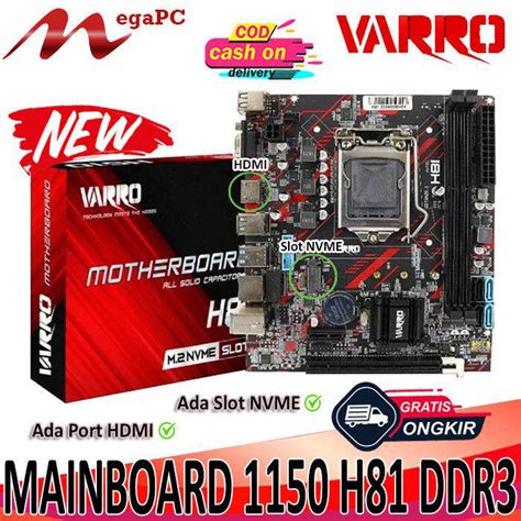 Motherboard Mainboard Ddr3 Socket 1150 H81 Varro M2 Nvme Slot Lazada