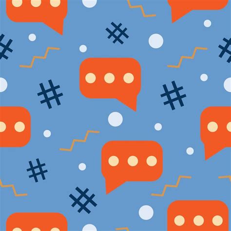 Seamless Pattern Concept Of Social Activity And Communication Hashtag