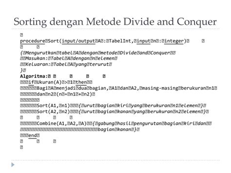 Ppt Design And Analysis Of Algorithm Divide And Conquer Algorithm
