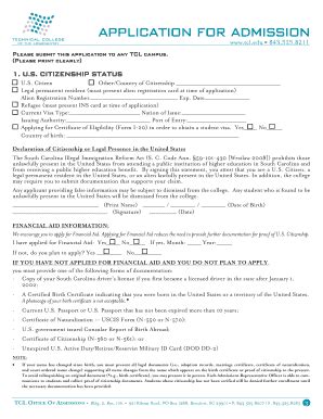 Fillable Online Tcl TCL Application For Web Indd Technical College Of The Lowcountry Fax Email