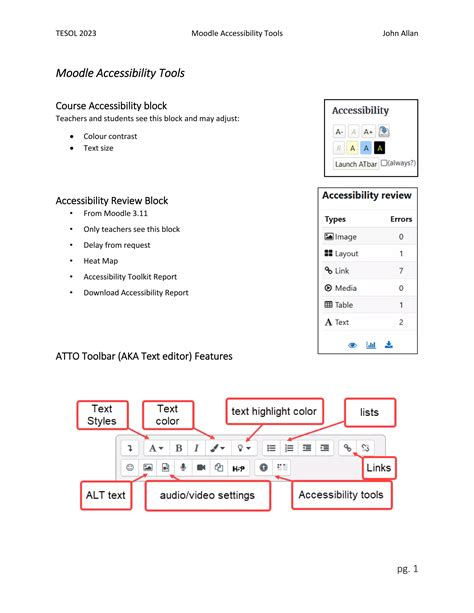 Moodle Accessibility Tools Pdf