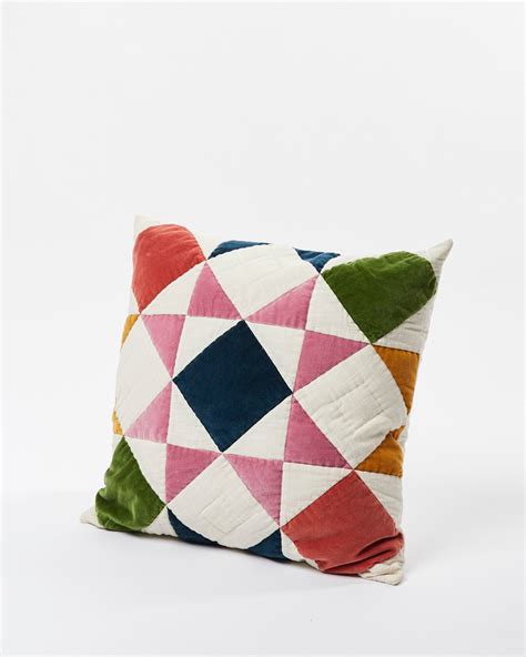 Patchwork Multicolour Velvet Cushion Cover 60x60cm Oliver Bonas