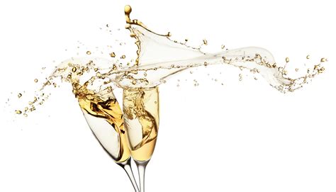 Champagne Splashes From Glasses Isolated On The White Background Dj