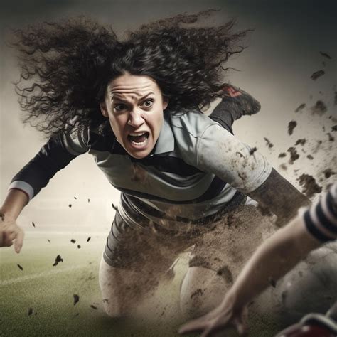 Photo Female Soccer Football Player Kicking Ball Training In Action And Motion Premium Ai
