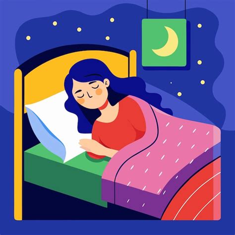 Mujeres durmiendo en la cama diseño de clip art vectorial de color