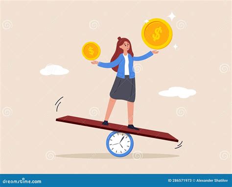 Time Value Of Money Inflation Or Earning Cost Value Depend On Time Stock Illustration