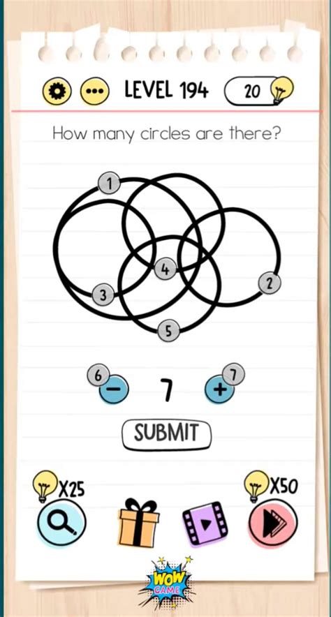 Kunci Jawaban Brain Test Level 194 Hitung Jumlah Lingkaran