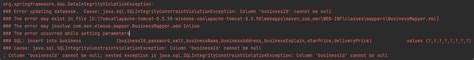 Cause Javasqlsqlintegrityconstraintviolationexception Column ‘xxx