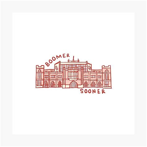 Lámina Fotográfica Dibujo De Boomer Sooner Del Estadio De Oklahoma