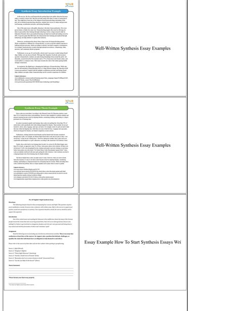 Writing A Synthesis Paperpdfwriting A Synthesis Paper Pdf