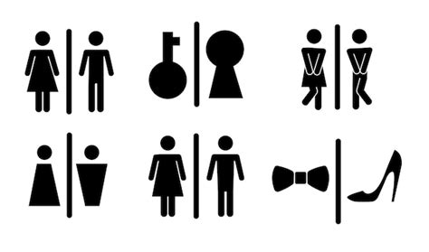 Toilettes Ou Salle De Bain Pour Homme Et Femme à Faire Pipi Icône Ou