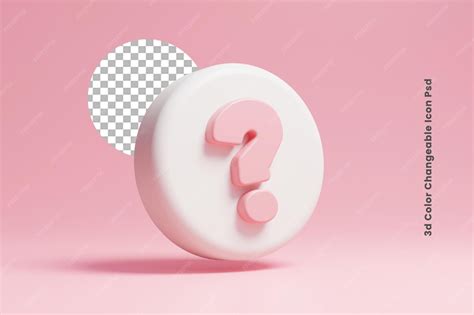 물음표 아이콘 기호 3d 또는 3d 질문 도움 혼란 문의 개념 아이콘 프리미엄 Psd 파일