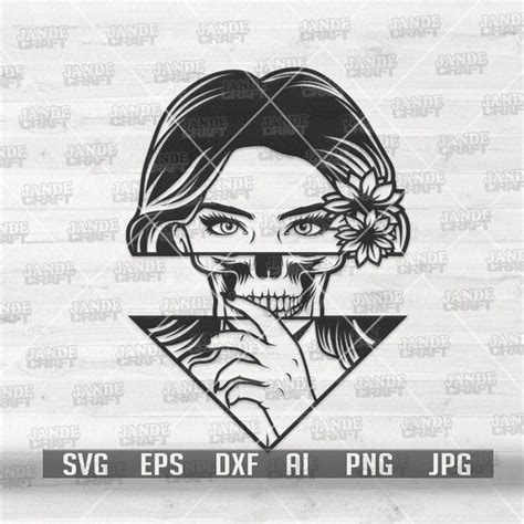 Sexy Girl Skull Svg Momlife Clipart Gothic Mom Cutfile Inspire