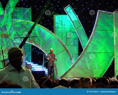 Dr Zakir Naik Delivering Speech To Audiance Editorial Stock Image