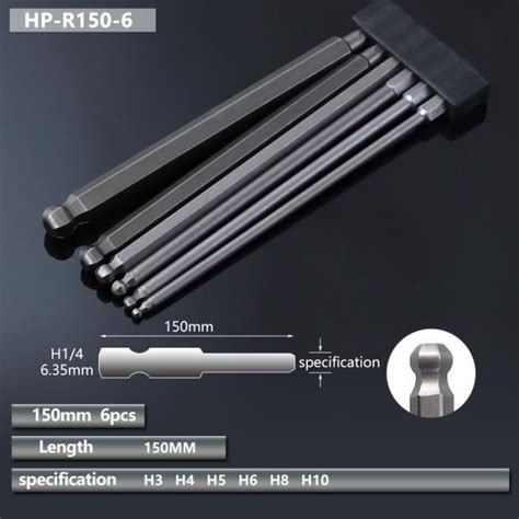 TOURNEVIS HP R150 6 Jeu embouts de tournevis hexagonaux 1 4 à tige