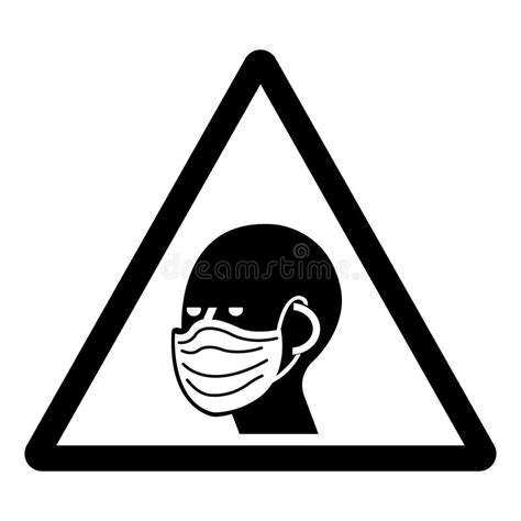 Warning Wear Face Mask Symbol Sign Vector Illustration Isolate On