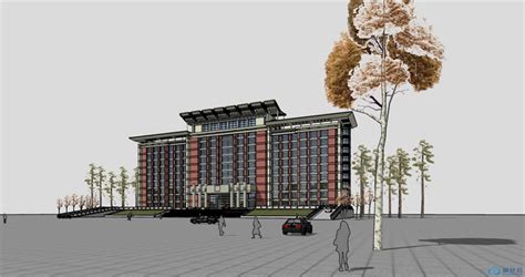 Sketchup学生资料高层住宅办公楼设计su模型 Sketchup建筑景观室内模型 筑图 建筑景观素材lumion模型方案文本cad